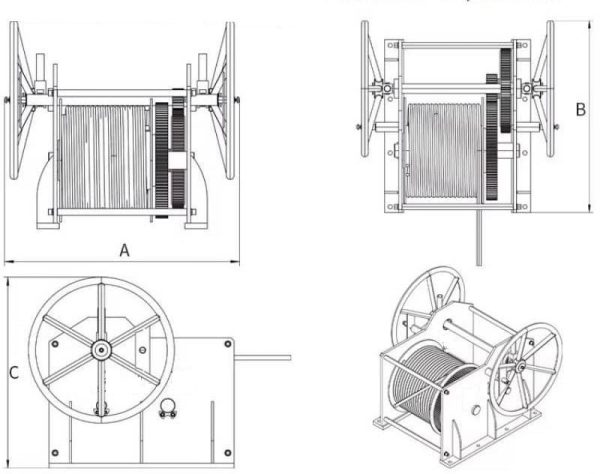 5 Tonne Double Handle Winch | Heavy-Duty Worm Gear Manual Winch - KRC